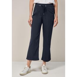 Cecil Damen Marlene-Hose, blau, Gr. XL, unifarben, Stoff, 100% Viskose, Hosen, High Waist