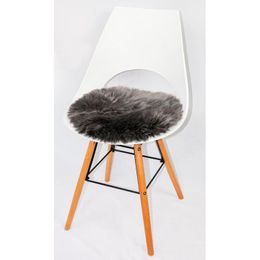 Heitmann Felle Stuhlkissen &raquo;Lamm, Sitzauflage rund&laquo; &Oslash; 45 cm, echtes Lammfell, waschbar, auch als 2er oder 4er Set grau Lammfell B/L: 45cm x 45cm, 4 Stk.