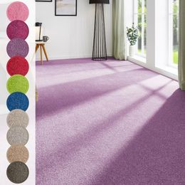 ANDIAMO Teppichboden &raquo;Ines, Kr&auml;uselvelours, Gesamth&ouml;he 8,5 mm, Luxusklasse LC2&laquo; rechteckig Uni Farben, Breite 400 cm, strapazierf&auml;hig & pflegeleicht lila 