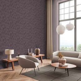 Livingwalls living walls Vliestapete &raquo;Tropen-Tapete - Bl&auml;ttermuster modern gl&auml;nzend&laquo; leicht gl&auml;nzend strukturiert Elegante Vliestapete mit tropischem 