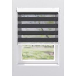 my home Doppelrollo &raquo;Greta&laquo; Lichtschutz ohne Bohren freih&auml;ngend mit Kassette, Befestigung mit Klemmtr&auml;gern schwarz Polyester 175cm, stufenlos 