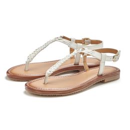 Vivance Damen Zehentrenner &raquo;Sandalette, Sommerschuh, Sandale, Ledersandale,&laquo; NEU aus Leder mit Flecht-Optik 36