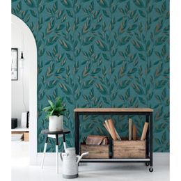 A.S. Cr&eacute;ation Vliestapete &raquo; Attractive 3 Bl&auml;tterranken&laquo; botanisch nat&uuml;rlich aufgesch&auml;umt gl&auml;nzend, fein strukturiert gr&uuml;n Vlies B/L: 0,53m x 10,05m, Rollen: 1