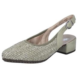 Rieker Damen Slingsandale Sommerschuh, Festtagsschuh, Blockabsatz, mit Riemchen beige 38