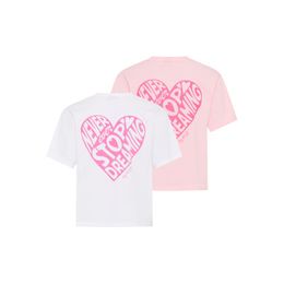 H.I.S. H.I.S M&auml;dchen T-Shirt &raquo;2er Pack Shirts mit R&uuml;ckenprint f&uuml;r M&auml;dchen&laquo; Packung, 2, 2 tlg. f&uuml;r M&auml;dchen, l&auml;ssige Passform, kurze &Auml;rmel, mit Logodruck 140/
