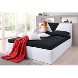 Westfalia Schlafkomfort Polsterbett &raquo;Malibu&laquo; inkl. Bettkasten bei Ausf&uuml;hrung mit Matratze schwarz-wei&szlig; Bezug Bett: Microfaser (100% Polyester);Bonnell-Federkernmatratze: 51% 