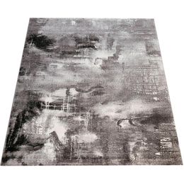 Paco Home Teppich &raquo;Canvas 754&laquo; rechteckig 16 mm H&ouml;he Kurzflor, modernes Design, mit Arizona Leinwand Optik grau Polypropylen (PP) B : 80cm 1 Stk., 16mm, L: 