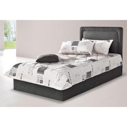 Westfalia Schlafkomfort Polsterbett inkl. Bettkasten bei Ausf&uuml;hrung mit Matratze grau Bezug Bett: Mikrofaser (100% Polyester);Bonnell-Federkernmatratze: Mischgewebe (51% 
