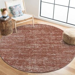 Sanat Teppich &raquo;Oslo, auch als L&auml;ufer und in Rund&laquo; rund 10 mm H&ouml;he meliert robuster Kurzflor, Wohnzimmer, Schlafzimmer, auch als L&auml;ufer braun Kunstfaser &Oslash; 