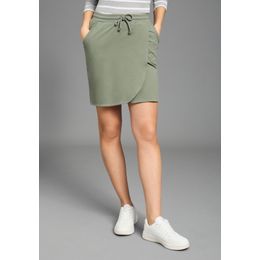 Kangaroos Damen Jerseyrock, gr&uuml;n, Gr. 34, Jersey, Obermaterial: 95% Baumwolle, 5% Elasthan, R&ouml;cke, in Wickeloptik mit elastischem Bund