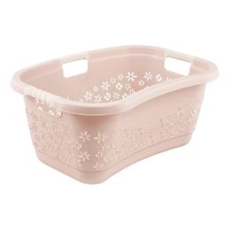 keeeper W&auml;schekorb &raquo;lasse, ergonomisch, mit Softgriffen, 65 x 45 x 28 cm, 50 l&laquo; hochweritge W&auml;schewanne mit luftdurchl&auml;ssigem Dekor rosa Polypropylen 