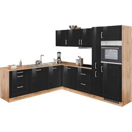 KOCHSTATION Winkelk&uuml;che &raquo;KS-Tinnum&laquo; mit E-Ger&auml;ten, Stellbreite 240/270 cm schwarz B/H/T: 240cm x 270cm, ohne Induktion