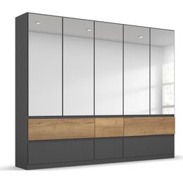 Rauch Dreht&uuml;renschrank &raquo;Winnipeg&laquo; grifflose Front, Schubk&auml;sten m. Griffmulde, auch mit Beleuchtung grau Holzwerkstoff graumetallic, B/H/T: 226cm x 