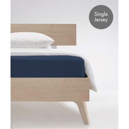 Fleuresse Spannbettlaken &raquo;Jenny C aus feinf&auml;digem Mako-Jersey&laquo; f&uuml;r Matratzen bis 23 cm H&ouml;he blau Mako-Jersey, Obermaterial: 100% Baumwolle B/L: 220cm,