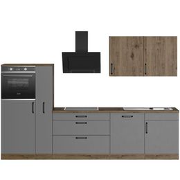 Wiho-K&uuml;chen wiho K&uuml;chen K&uuml;chenzeile &raquo;Elba&laquo; wahlweise mit Hanseatic E-Ger&auml;ten, Breite 310 cm grau B/H/T: 310cm x 60cm, ohne E-Ger&auml;te