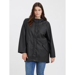 Vero Moda Curve Damen Outdoorjacke &raquo;VMCMALOU COATED JACKET CUR NOOS&laquo; mit Kapuze schwarz 44
