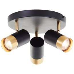 Brilliant Deckenstrahler &raquo;Vigolo&laquo; GU10 1 Stk. Warmwei&szlig; GU10, 350lm, 3000K, dimmbar, schwarz gold schwarz 3, H: 15cm, 1 Stk.
