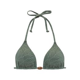 Lascana Damen Lascana Triangel-Bikini-Top &raquo;Fay&laquo; aus eleganter Strukturware gr&uuml;n 34, Cup A/B