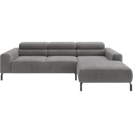 Home Affaire Ecksofa &raquo;Ecksofa, L-Form, incl. Kopfteilverstellung, Breite 258 cm&laquo; wahlweise elektrische Sitztiefenverstellung grau 88% Polyester, 12% 