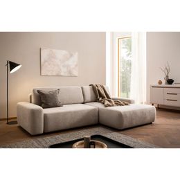 Home Affaire Ecksofa &raquo;TORGE (264cm), Schlafsofa in Cord, Samtvelours o Struktur fein, L-Form&laquo; Schlaffunktion, Bettkasten, Liegefl&auml;che: 125/210 cm 