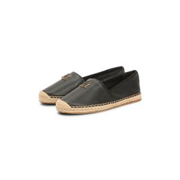 Tommy Hilfiger Damen Espadrille &raquo;TH LOGO LEATHER ESPADRILLE&laquo; Sommerschuh, Slipper, Schlupfschuh mit typischer Juteverzierung schwarz 39