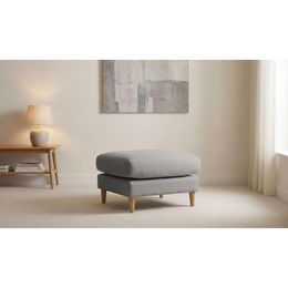 OTTO home Pouf &raquo;Finnian&laquo; Polsterhocker 70x70 cm, Chenille, Massivholzf&uuml;&szlig;e Holz teilmassiv B/H/T: 70cm x 47cm x 70cm, Chenille