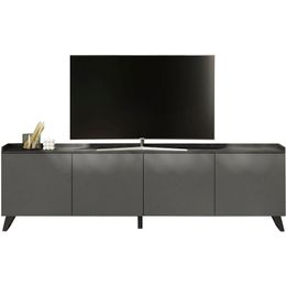 Home Affaire Lowboard &raquo;Tray, Breite 241, TV-Bank mit 4 T&uuml;ren&laquo; Top "Tablet", Push-to-open Funktion grau B/H/T: 241cm x 72cm x 42cm, 4 Stk.