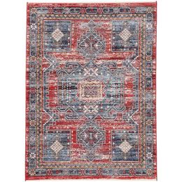 CarpetFine Teppich &raquo;Phoenix&laquo; rechteckig 6 mm H&ouml;he Vintage Orient Look, mit Fransen, Wohnzimmer rot Polypropylen (PP) B : 60cm 1 Stk., 6mm, L: 100cm