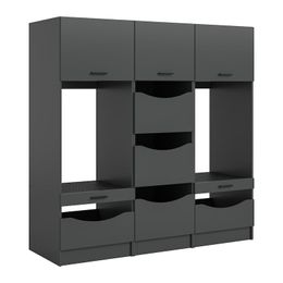 Welltime Mehrzweckschrank-Set &raquo;FALAS, 3-teilig, Hauswirtschaftsraum Set, Breite 192 cm&laquo; bestehend aus: 2x Waschmaschinenumbauschrank und 1x 