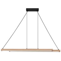 Globo LIGHTING H&auml;ngeleuchte &raquo;GREKKIE&laquo; LED-Modul 1 Stk. Schwarze H&auml;ngeleuchte MDF mit opal Kunststoff, dimmbar, Fernbedienung 1, H: 120cm, 1 Stk.