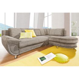 Trendmanufaktur Ecksofa &raquo;Rondo, zeitlos und elegant, bequem, L-Form&laquo; wahlweise mit Federkern, wahlweise mit Bettfunktion beige Softlux -Kunstleder;