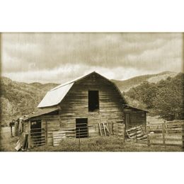 papermoon Fototapete &raquo;VINTAGE-NATUR LANDSCHAFT SCHWARZ WEI&szlig;B&Auml;UME WANDBILD&laquo; bunt Vlies B/L: 5m x 2,8m, Bahnen: 10 Stk.