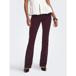 Only Damen Only Cordhose &raquo;ONLMARY &ndash; Flared Cordhose mit Stretchkomfort&laquo; Baumwollmischung, bootcut fit lila 34, L&auml;nge 30