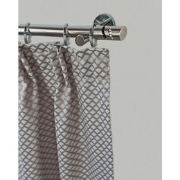 Garesa Gardinenstange &raquo;BOSTON&laquo; &Oslash; 20 mm 1 l&auml;ufig-l&auml;ufig Wunschma&szlig;l&auml;nge Vorhanggarnitur, verl&auml;ngerbar, Glitzerstein, edelstahl optik, m.Ringe silber B/L