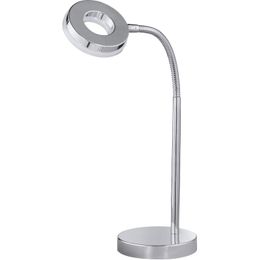 REALITY LEUCHTEN LED Tischleuchte &raquo;Rennes&laquo; LED-Board 1 Stk. Warmwei&szlig; Schreibtischlampe, Tischlampe, verstellbarer Flexarm, chrom, warmwei&szlig; grau 1, H: 