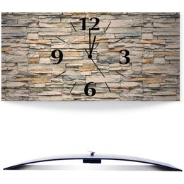 Artland Wanduhr &raquo;Braune alte Ziegelmauer&laquo; wahlweise mit Quarz- oder Funkuhrwerk, lautlos ohne Tickger&auml;usche beige B/H/T: 60cm x 30cm x 0,3cm, Funkuhr