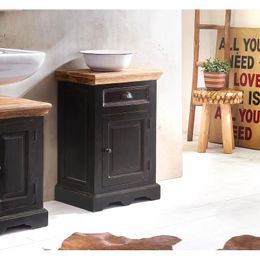 Sit Kommode &raquo;CORSICA Vintage mit Schublade, T&uuml;r & honigfarbiger Deckplatte&laquo; T&uuml;ranschlag w&auml;hlbar f&uuml;r flexible Anpassung an den Wohnraum schwarz B/H/T: 