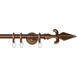 Garesa Gardinenstange &raquo;RUSTIKA&laquo; &Oslash; 16 mm 1 l&auml;ufig-l&auml;ufig Wunschma&szlig;l&auml;nge rustikale Vorhanggarnitur, verl&auml;ngerbar, m. Ringe, Endknopf Pfeil braun Metall 