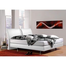 Home Affaire Boxspringbett &raquo;Polo&laquo; in 3 Matratzenarten, 3 Breiten und 4 Farben wei&szlig; Matratzenbezug: Drell (60% Baumwolle, 40% Polyester) Kunstleder, 