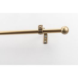 Garesa Gardinenstange &raquo;BOLTI mit offenem Tr&auml;ger&laquo; &Oslash; 16 mm 1 l&auml;ufig-l&auml;ufig Wunschma&szlig;l&auml;nge Vorhanggarnitur, verl&auml;ngerbar, Wandmontage, ohne Ringe gold 