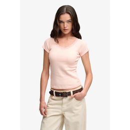 Superdry Damen V-Shirt &raquo;ATH ESS LACE TRIM V TEE&laquo; mit Spitze L