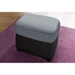 DOMO collection Hocker &raquo;FLORES 60x60 cm, hochwertig&laquo; grau NaturLEDER (echtes Rindsleder) in Sitz und R&uuml;cken. Korpus in passendem Kunstleder SOFTLUX 