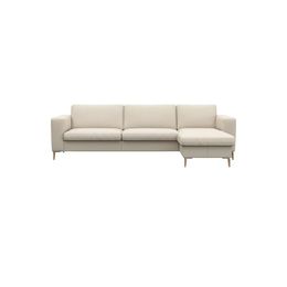 FLEXLUX Ecksofa &raquo;Fiore, super Sitzkomfort durch Kaltschaum im Sitz, L-Form&laquo; breite Armlehnen, Kaltschaum, F&uuml;&szlig;e Alu+ Eiche wei&szlig; 100% Echteder B/H/T: 