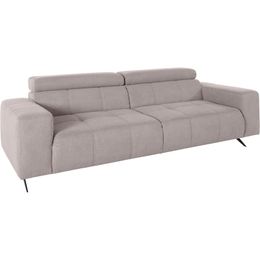 DOMO collection 2-Sitzer &raquo;Trento, mit Kufenfu&szlig; oder Einzelfu&szlig;&laquo; whlw. verstellbare Kopfteile, passend f&uuml;r g&auml;ngige Saugroboter grau 92% Polyester, 8% 