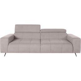 DOMO collection 2-Sitzer &raquo;Trento, mit Kufenfu&szlig; oder Einzelfu&szlig;&laquo; whlw. verstellbare Kopfteile, passend f&uuml;r g&auml;ngige Saugroboter grau 92% Polyester, 8% 