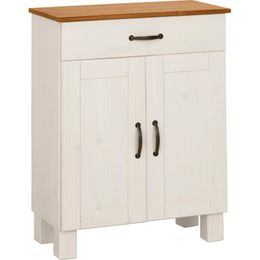 Home Affaire Unterschrank &raquo;Rodby&laquo; FSC -zertifiziertes Massivholz, Breite 60cm, H&ouml;he 80cm wei&szlig; Massivholz wei&szlig;, B/H/T: 60cm x 80cm x 30cm, Schubladen: 