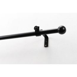 Garesa Gardinenstange &raquo;BOLTI mit offenem Tr&auml;ger&laquo; &Oslash; 16 mm 1 l&auml;ufig-l&auml;ufig Wunschma&szlig;l&auml;nge Vorhanggarnitur, verl&auml;ngerbar, Wandmontage, ohne Ringe schwarz