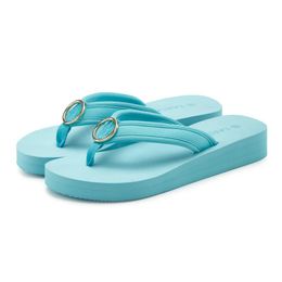 Lascana Damen Lascana Badezehentrenner &raquo;Sandale, Badeschuh, Pantolette, Badelatsche, Flip Flop, Sommerschuh,&laquo; Zehentrenner mit Ringapplikation "Italy"