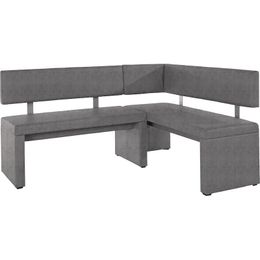 OTTO home Eckbank &raquo;Charissa&laquo; in 3 Gr&ouml;&szlig;en, verschiedene Qualit&auml;ten grau Holzwerkstoff, Massivholz B/H/T: 170cm x 90cm x 140cm, Strukturstoff, langer 
