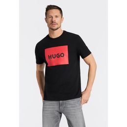 Hugo Herren Hugo T-Shirt &raquo;Dulive&laquo; Rundhalsausschnitt, Regular Fit, Basic Must Have, Hugo Logo Gummidruck schwarz S